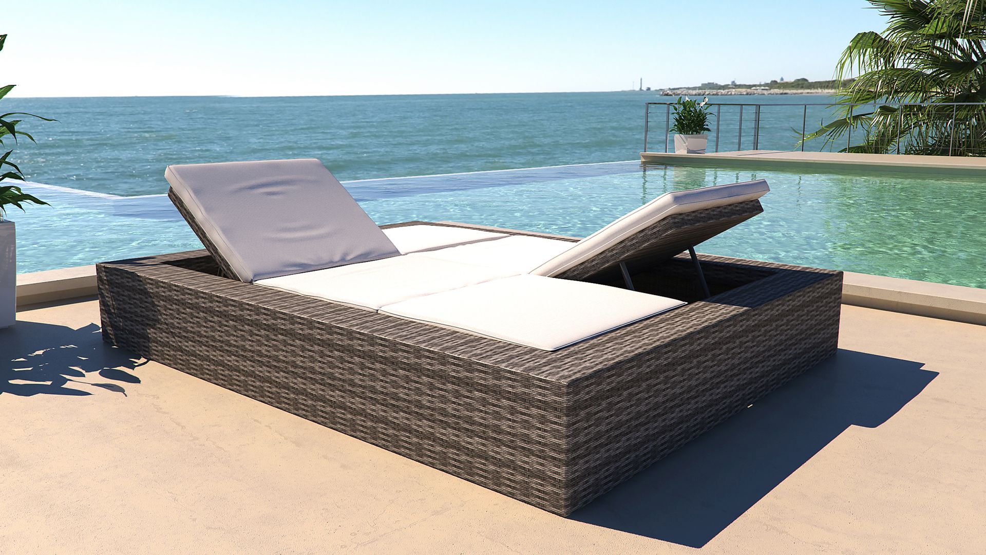 ARTELIA.FR | Bain de soleil double en résine tressée Hypnos